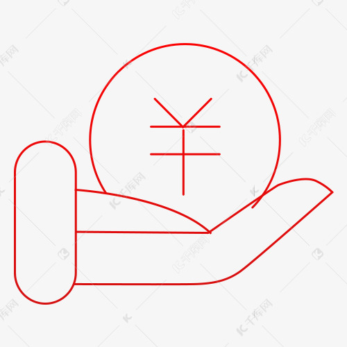 红色扁平付钱借贷APP图标素材图片免费下载-千库网