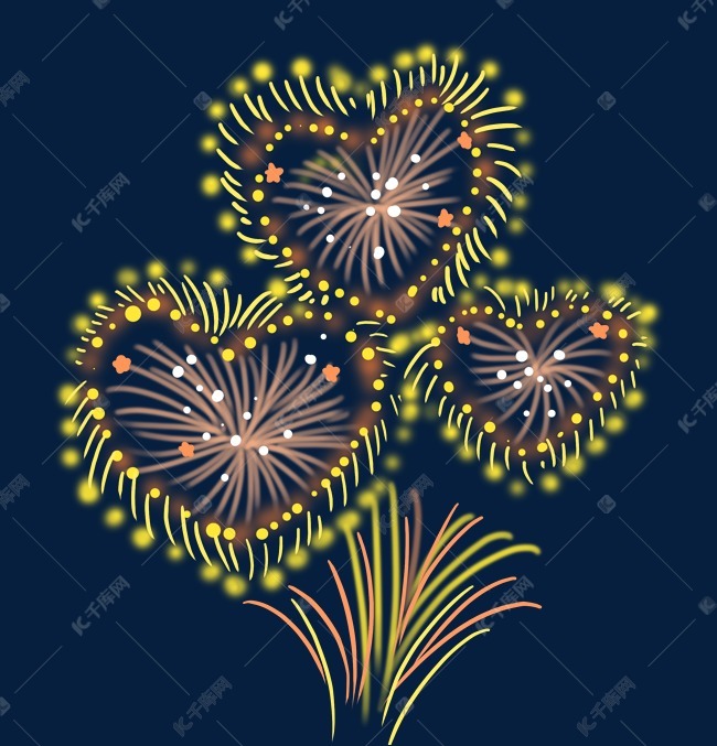 爱心烟花素材图片免费下载-千库网