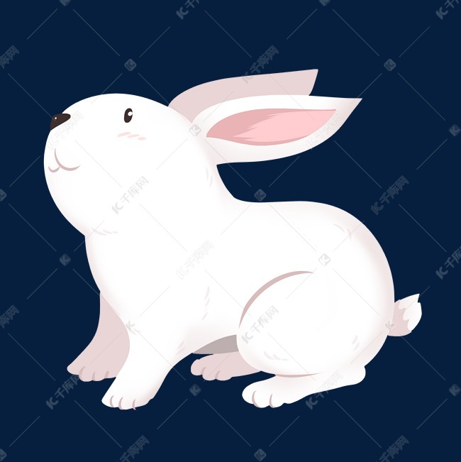 一只白色兔子素材图片免费下载-千库网