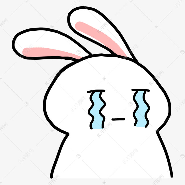 8月15中秋节表情包伤心流泪的卡通兔子素材图片免费下载-千库网