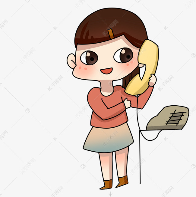 女孩打电话表情包素材图片免费下载 千库网
