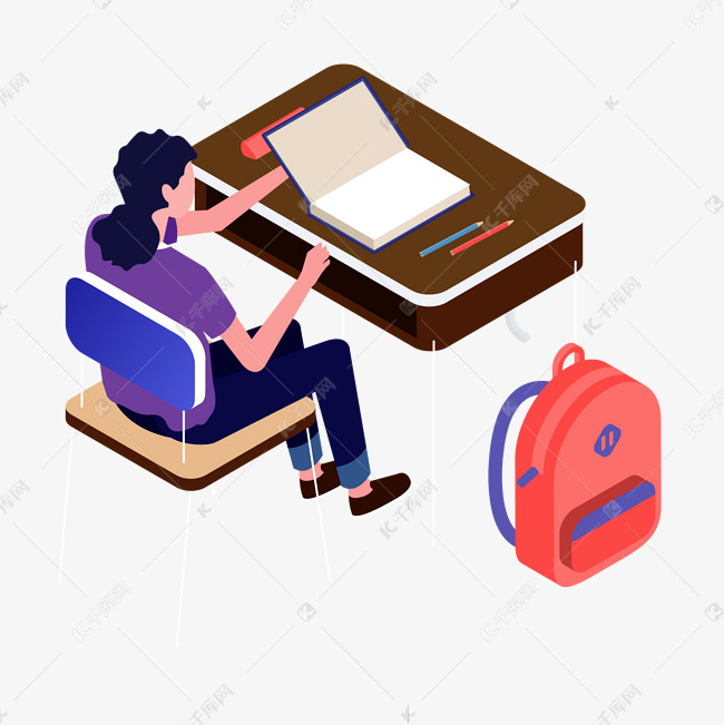 学生高考复习插画素材图片免费下载-千库网