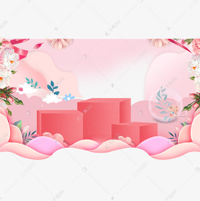 粉色商品背景素材图片免费下载-千库网