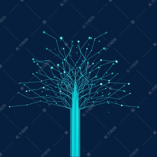 蓝色科技树素材图片免费下载-千库网