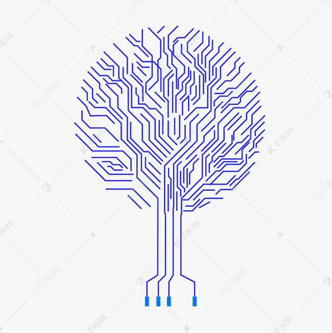 蓝色科技树素材图片免费下载-千库网