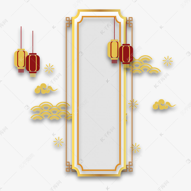 新年节日剪纸边框装饰素材图片免费下载-千库网