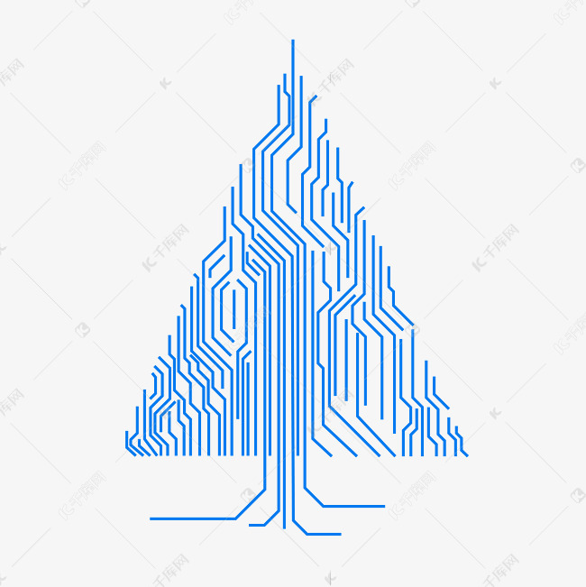 蓝色科技树素材图片免费下载-千库网