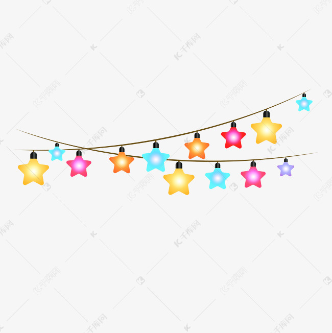 彩色的灯串素材图片免费下载-千库网