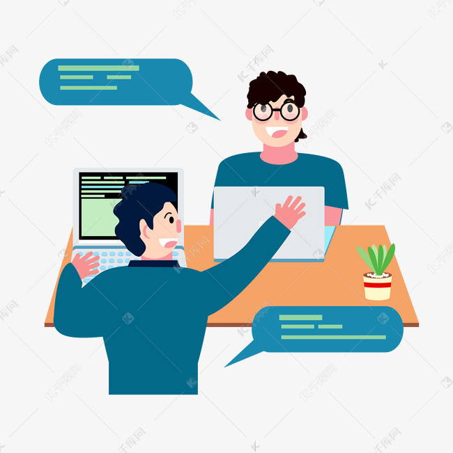程序员工作交流场景素材图片免费下载-千库网