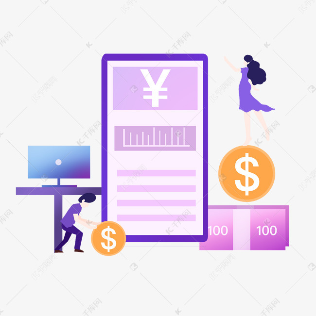 紫色金币渐变风格数据图素材图片免费下载-千库网