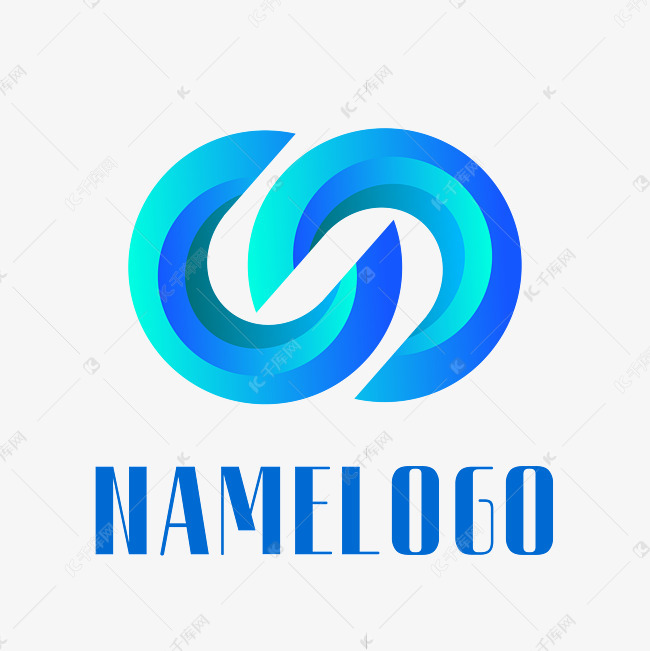 蓝色装饰LOGO素材图片免费下载-千库网