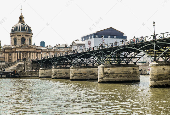 塞纳河上的爱桥素材图片免费下载-千库网