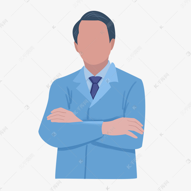 蓝色衣服专家素材图片免费下载-千库网