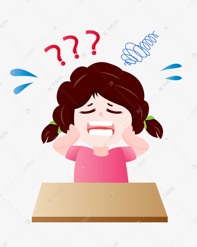 粉色女孩困惑素材图片免费下载-千库网