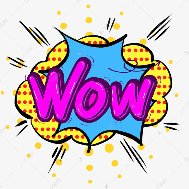 WOW字母标签素材图片免费下载-千库网
