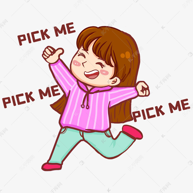 pickme卡通女孩素材图片免费下载-千库网