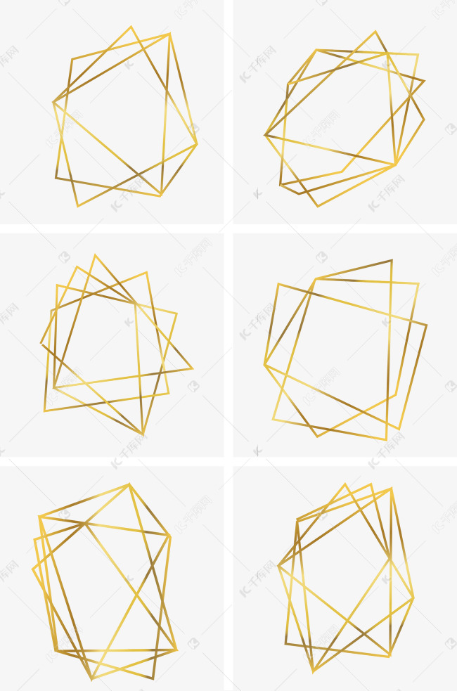 金色几何线条素材图片免费下载-千库网
