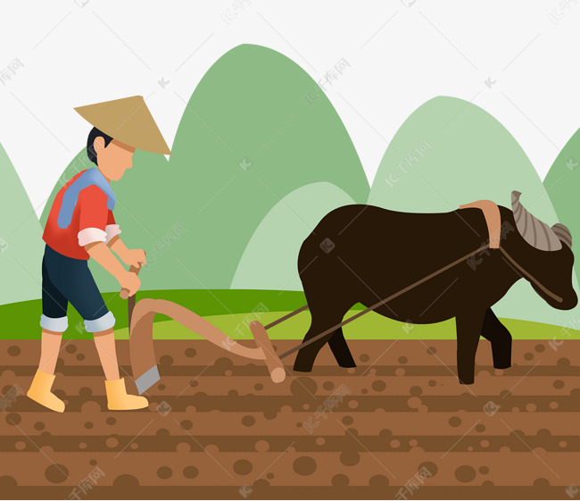 春耕耕田素材图片免费下载-千库网
