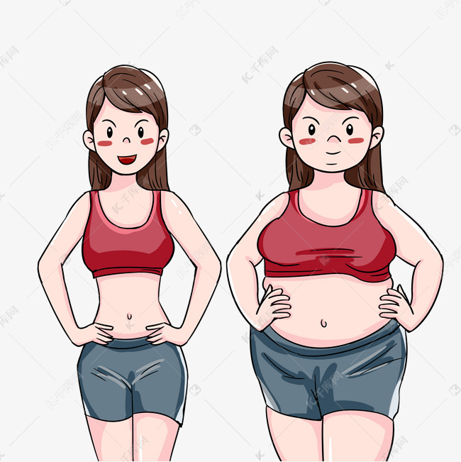 女士减肥瘦身对比图素材图片免费下载 千库网
