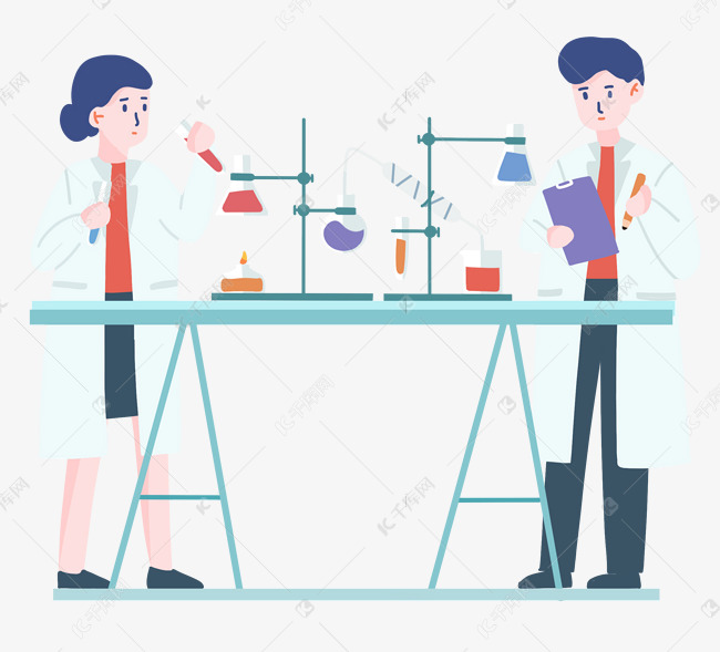 实验室做实验扁平素材图片免费下载-千库网