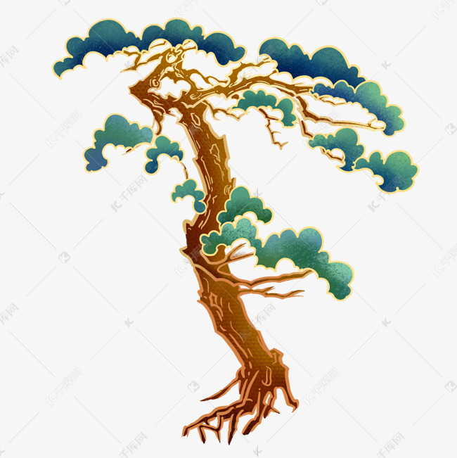 中国风松树素材图片免费下载-千库网