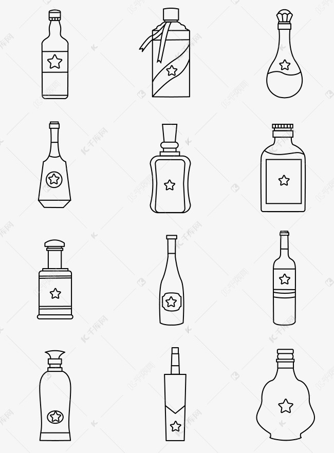 酒瓶图标集合素材图片免费下载-千库网