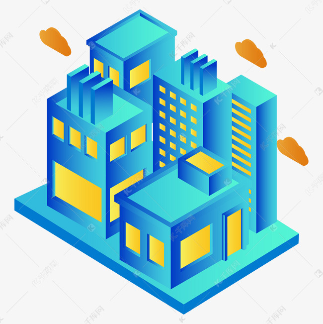 立体渐变智慧城市素材图片免费下载-千库网