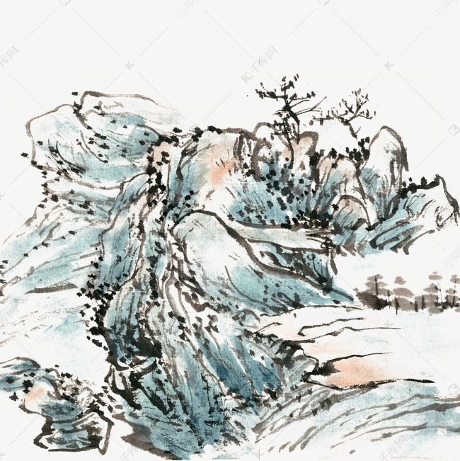 青绿山水图素材图片免费下载-千库网