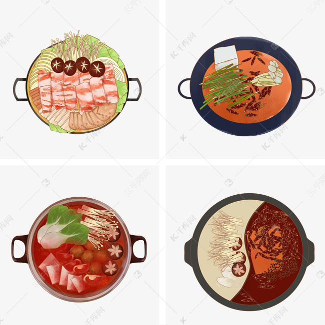手绘风美食火锅图标素材图片免费下载-千库网