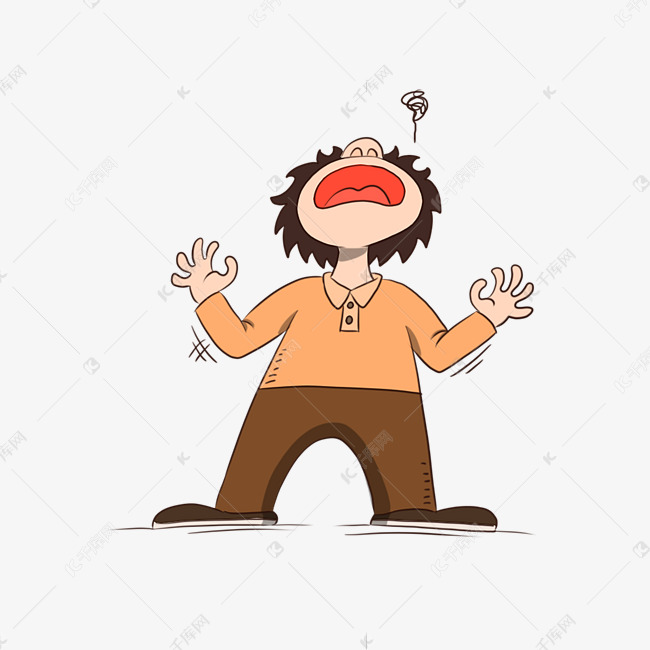 男孩咆哮烦躁表情包素材图片免费下载-千库网