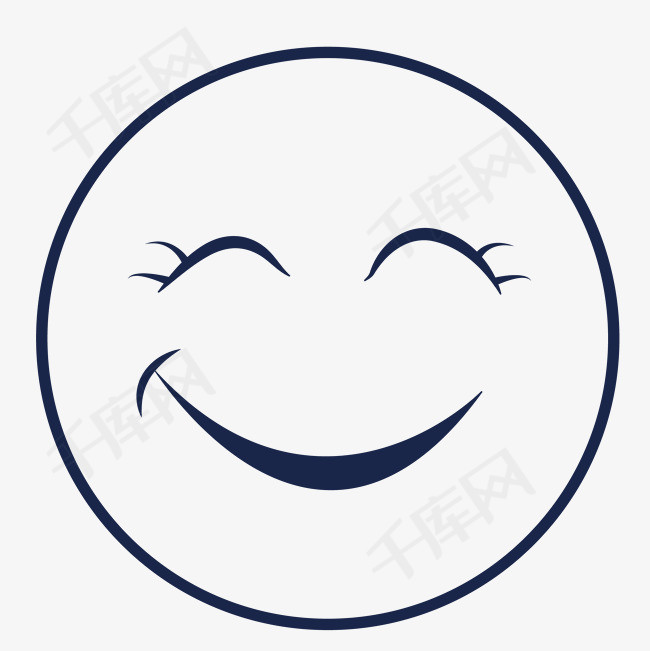 眯眼微笑表情素材图片免费下载-千库网