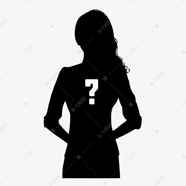 神秘人黑色美女剪影素材图片免费下载-千库网