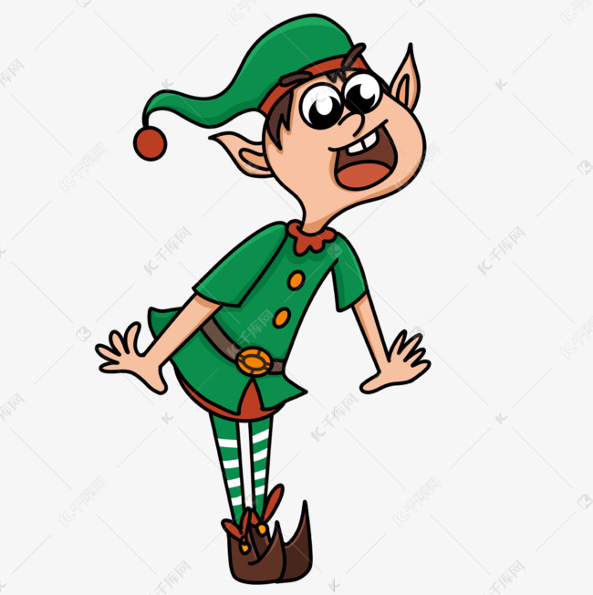 christmas elf快乐的圣诞手绘插画素材图片免费下载-千库网