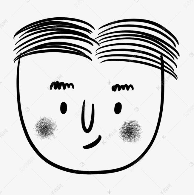 卡通设计家族人物中分头像素材图片免费下载-千库网