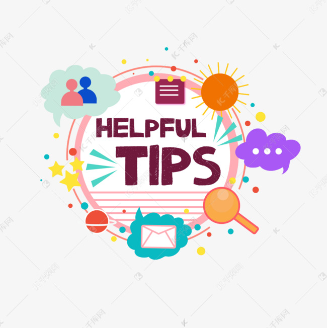 手绘彩色帮助提示框标识标志贴士素材图片免费下载-千库网