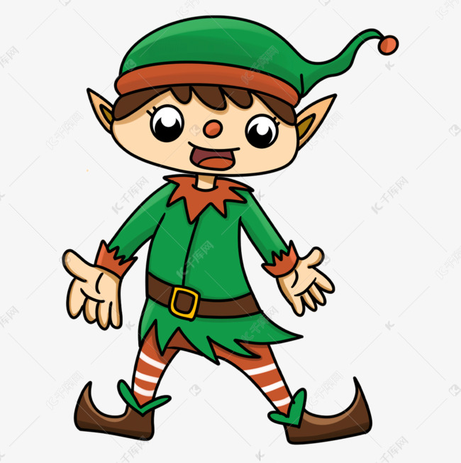 庆祝圣诞christmas elf卡通剪贴画素材图片免费下载-千库网