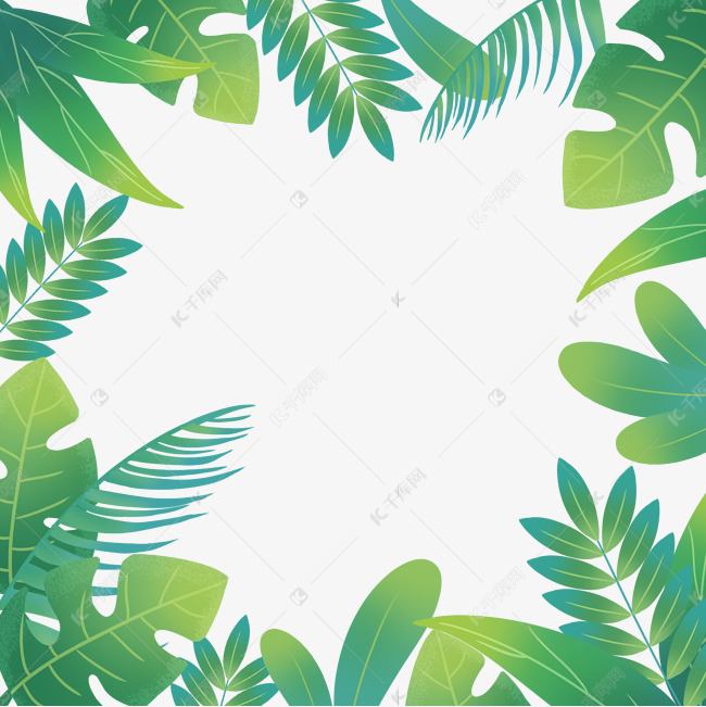 创意色彩树叶草丛边框绿植环保生态素材图片免费下载-千库网