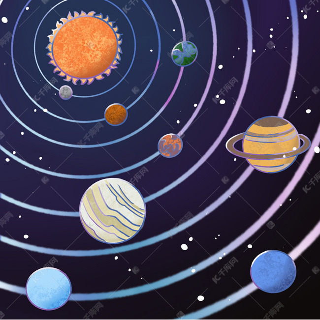 太阳系宇宙星空太阳行星图素材图片免费下载-千库网