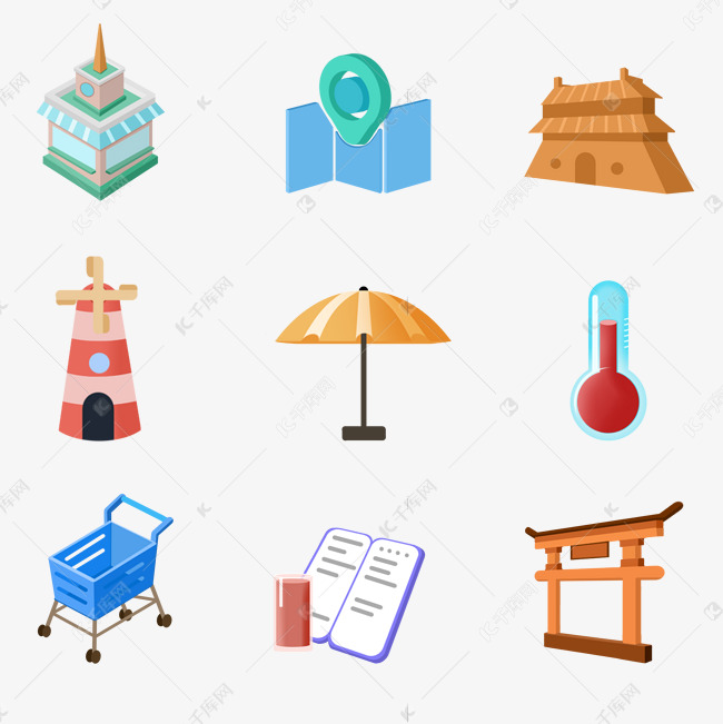 旅游旅行图标icon套图素材图片免费下载-千库网
