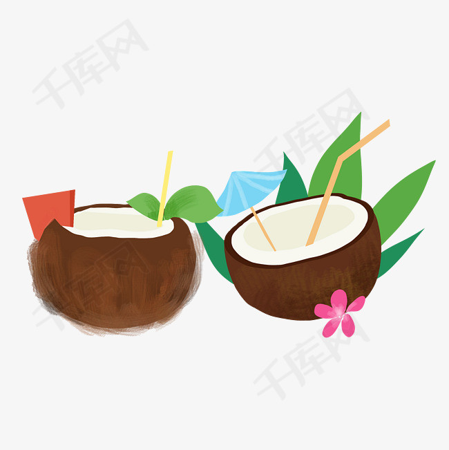 夏天椰子汁饮料素材图片免费下载-千库网