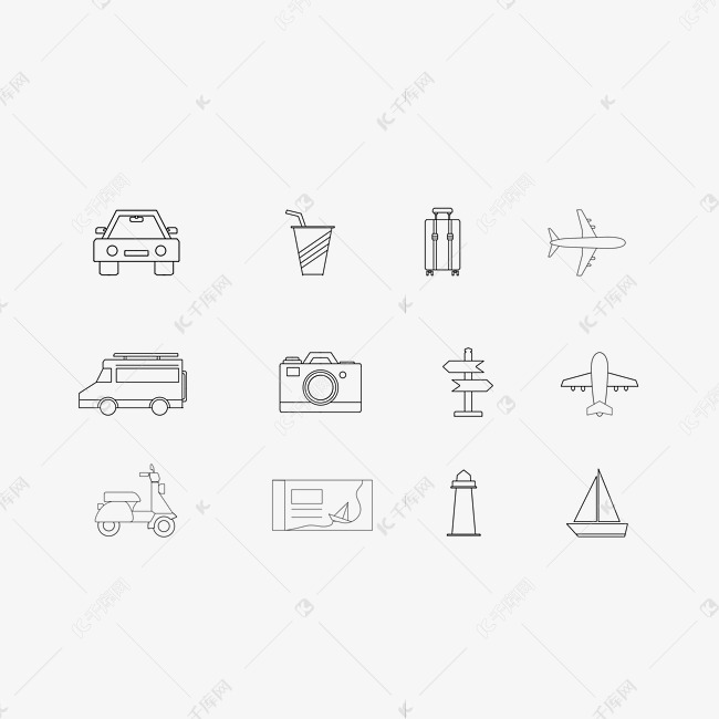 旅游旅行图标icon套图素材图片免费下载-千库网