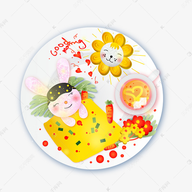 可爱宝宝餐儿童餐早餐饭团素材图片免费下载-千库网