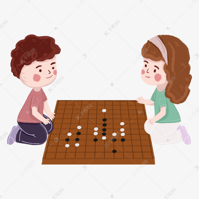 围棋棋牌游戏下棋对战人物素材图片免费下载-千库网