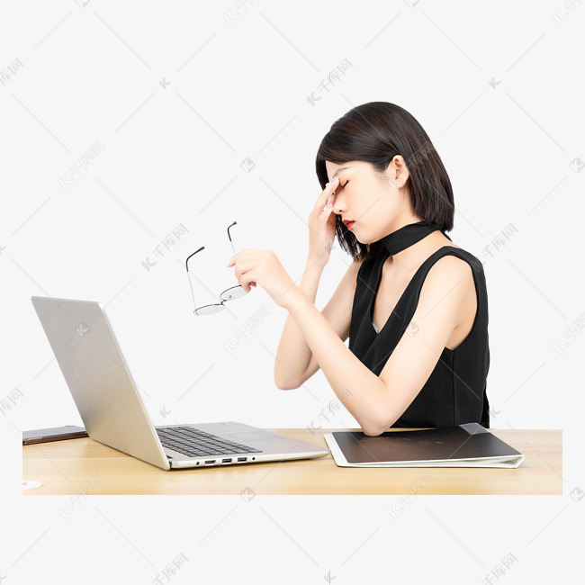 办公疲劳女性素材图片免费下载-千库网