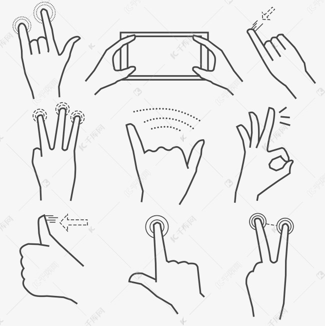 手势操作指引套图素材图片免费下载-千库网