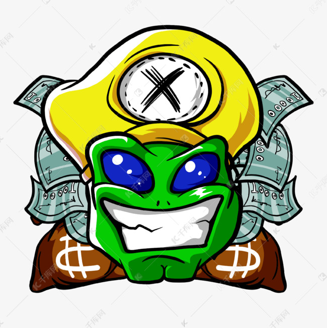 波普风格宇宙大嘴外星人素材图片免费下载-千库网