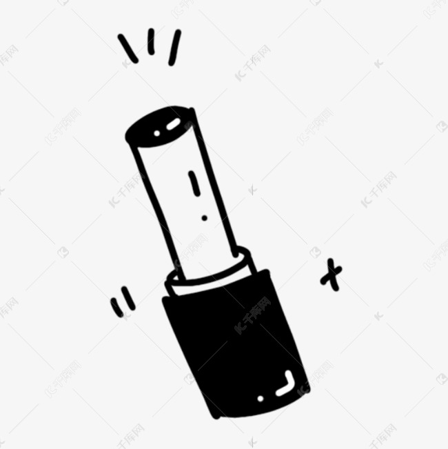 线稿涂鸦可爱口红简笔画素材图片免费下载-千库网