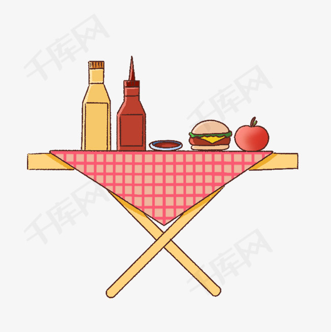 烧烤剪贴画木桌和调味料素材图片免费下载-千库网