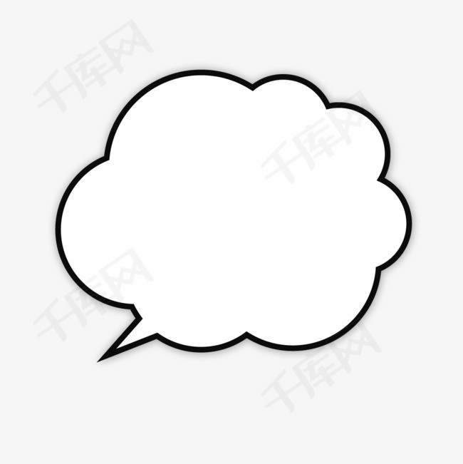 休闲彩绘云形状对话框素材图片免费下载-千库网