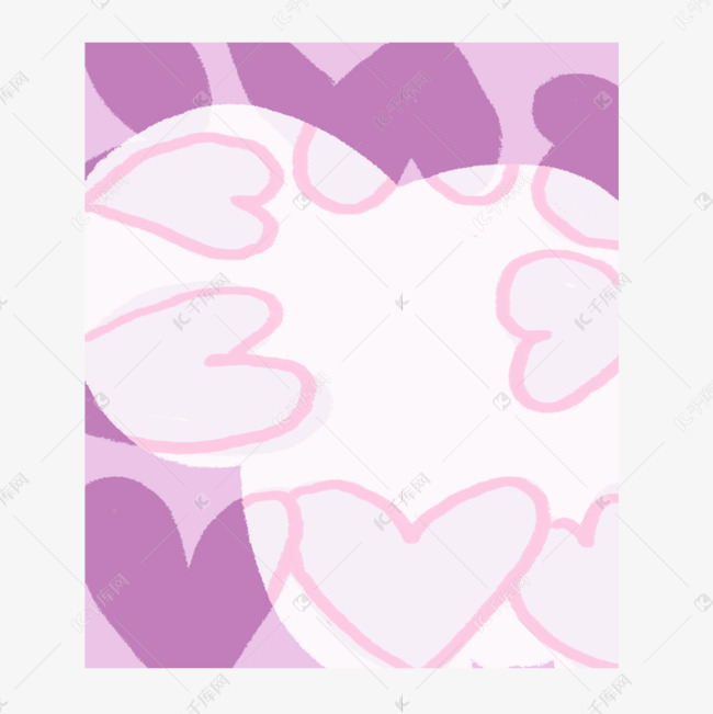 紫色爱心简约卡通便签日程表素材图片免费下载-千库网